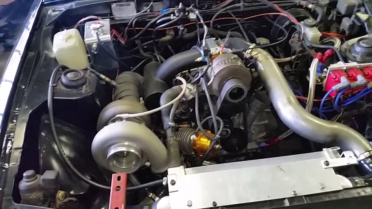 rx7 12A turbo first run - YouTube