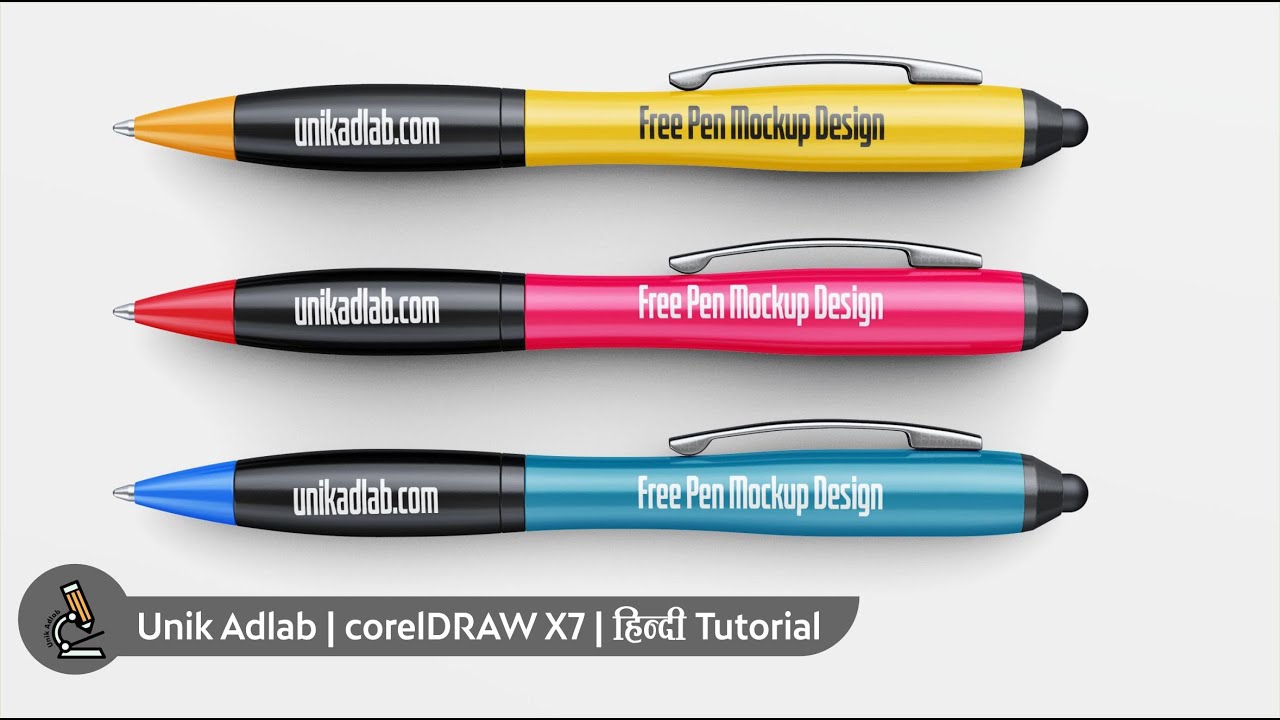 Pen design in coreldraw + with Mockup in photoshop || Unik Adlab - YouTube
