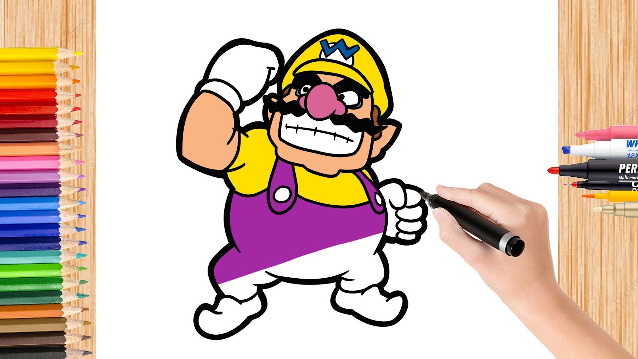 How to Draw Mario Bros Wario Character - Easy To Draw Step By Step ...