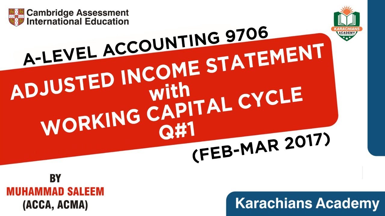 A LEVEL ACCOUNTING 9706 | ADJUSTED INCOME STATEMENT with WORKING ...