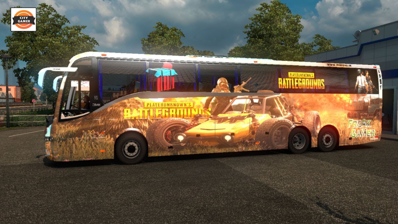 ETS2 Volvo pubg mobile bus high speed bus | Volvo bus climbing Hill ...