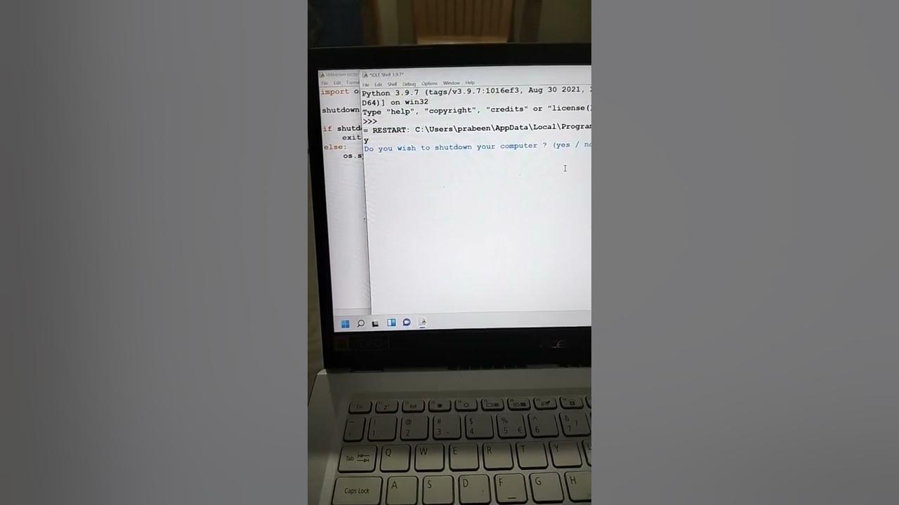 How To Shutdown Your Laptop By Using Python Program Youtube