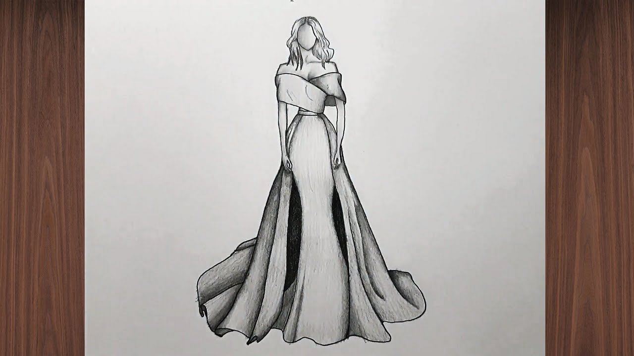 Elbise Çizimi / Karakalem Elbise Çizimi / Bir Kız Nasıl Çizilir - YouTube