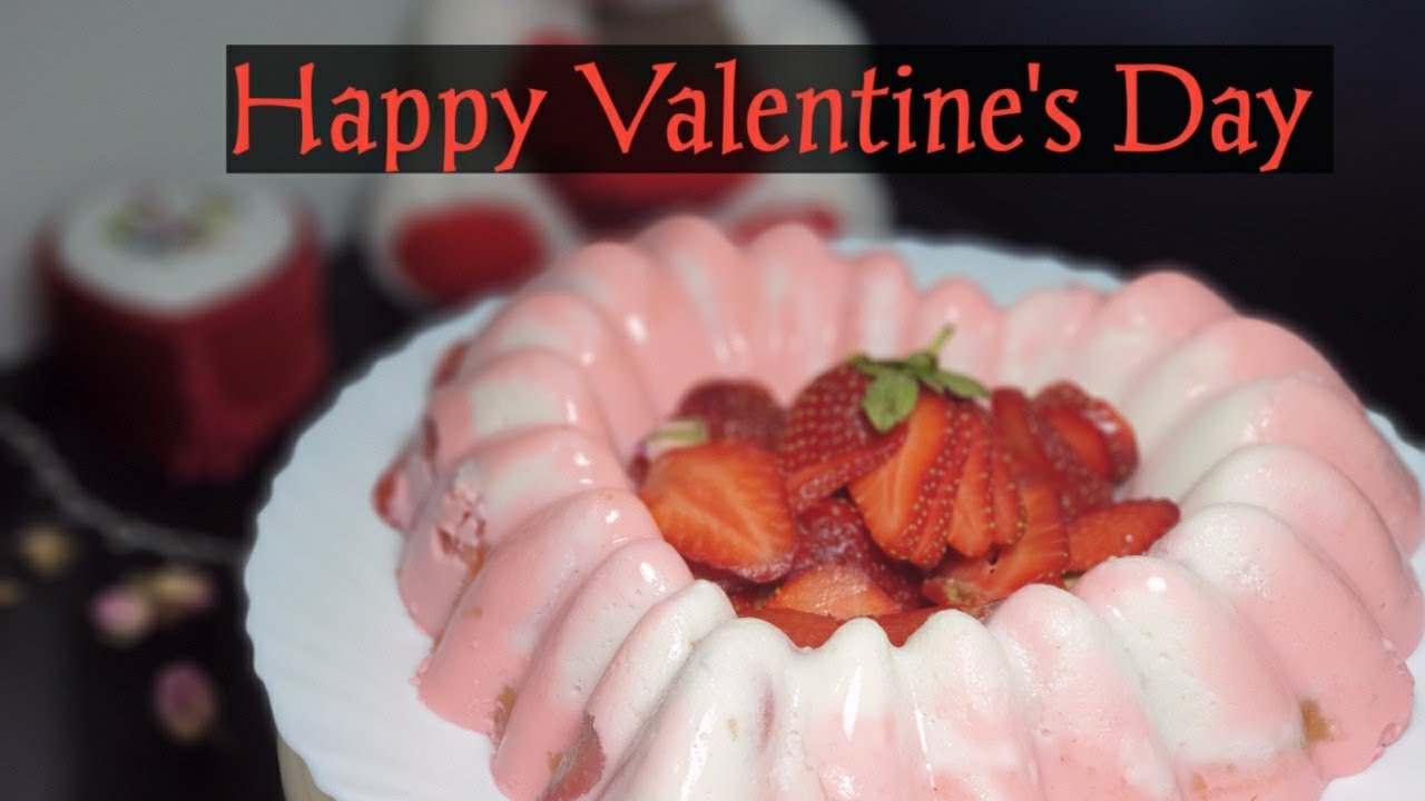 Valentine's day special || Easy Strawberry Pudding |4 mins Pudding ...