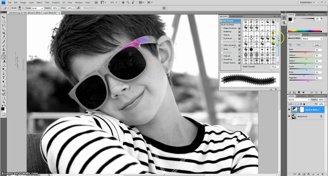 Hvordan bevare en farge i sort hvitt bilde - YouTube