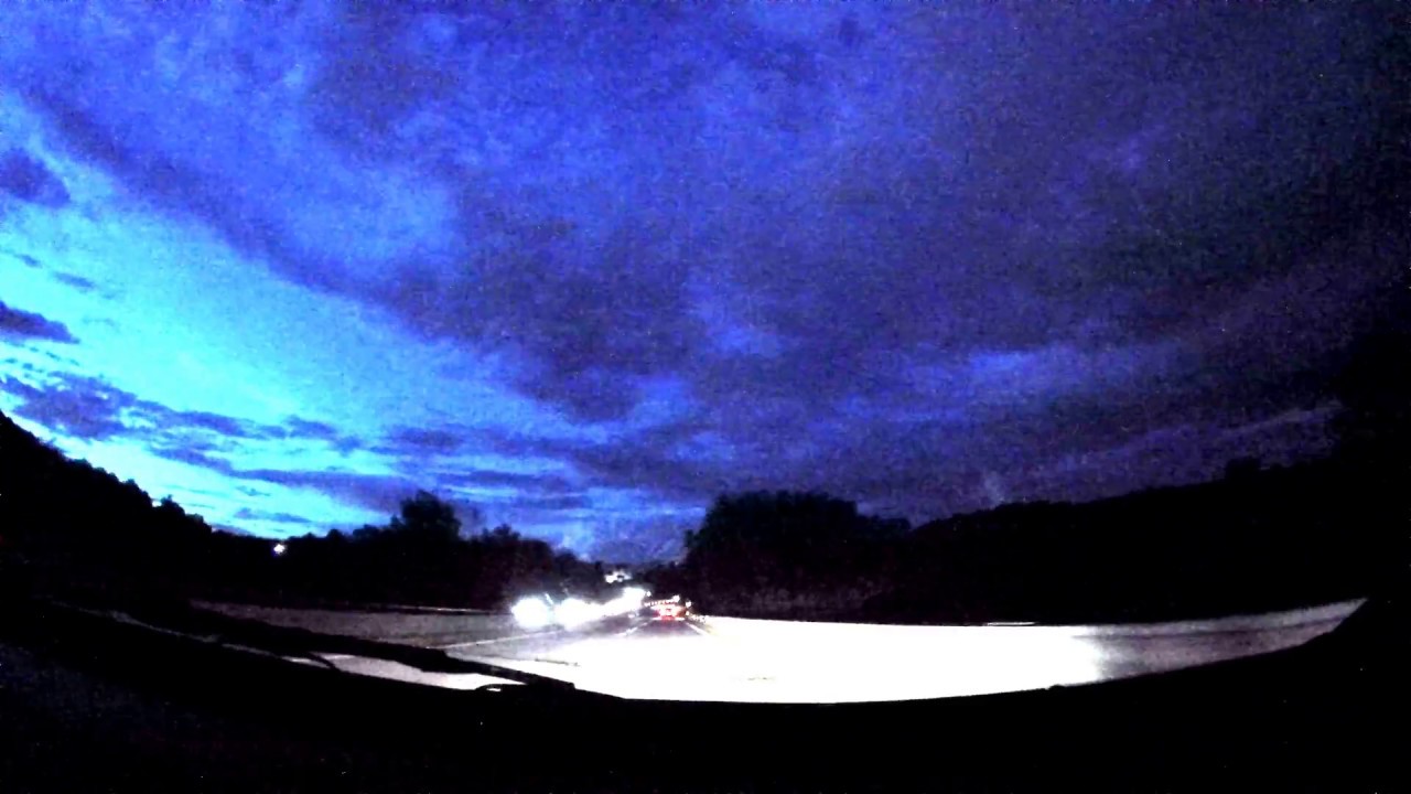 NC Interstate 40 east exits 46 to 50 powerlines and mountains (night ...