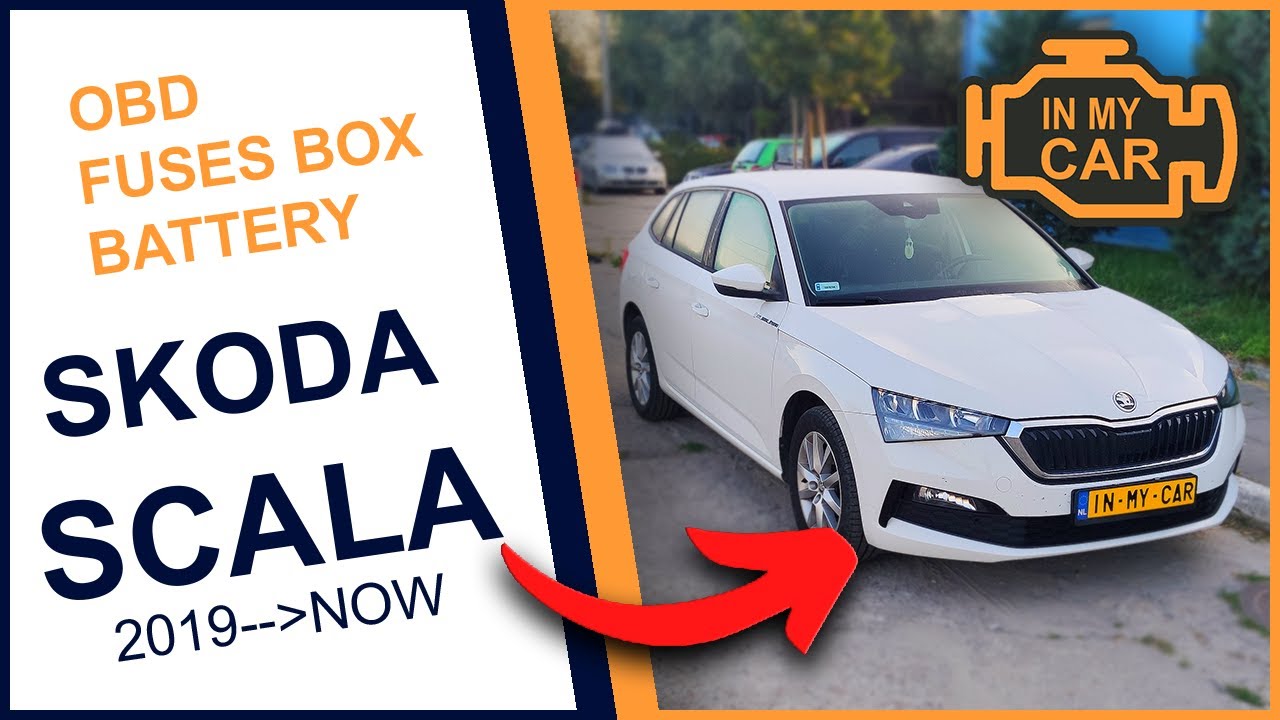 SKODA Scala [2019--NOW] Diagnostic port OBD2, battery, fuses box ...