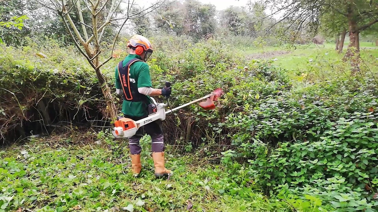 Brush cutting, Mowing and Leaf Blowing - Overgrown Woodland Tidy Up ...