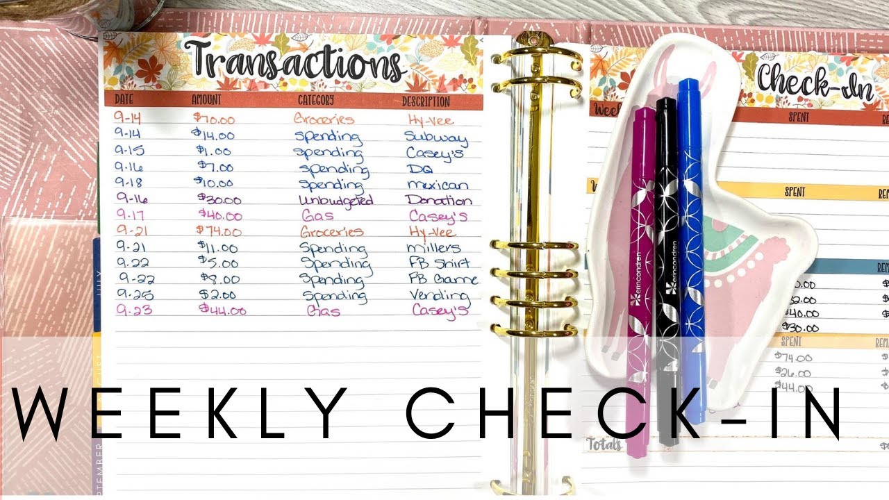Weekly BUDGET Check-In! || Week 4 - September 2020 || Expense Tracker ...