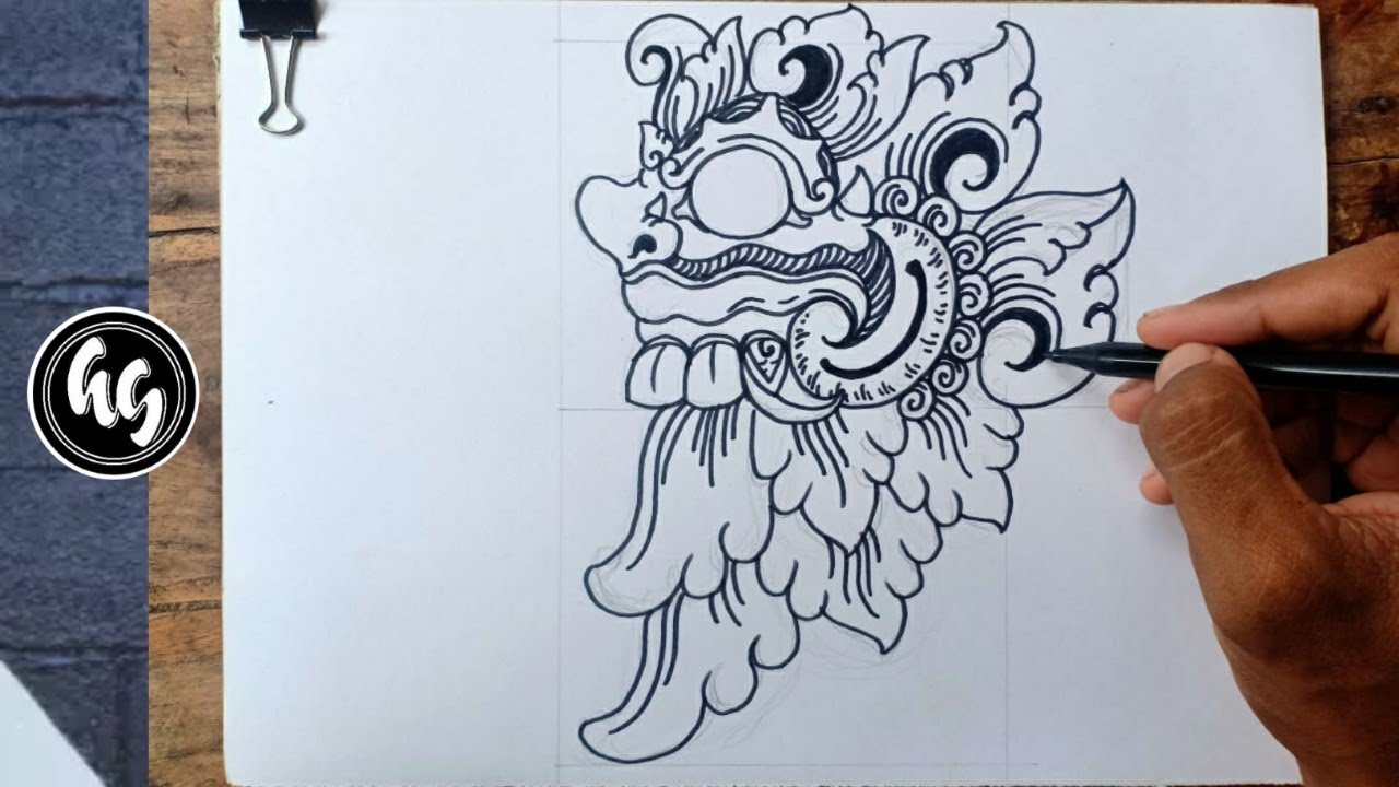 Teknik dasar menggambar Karang Tapel || Motif Ukiran Bali - YouTube