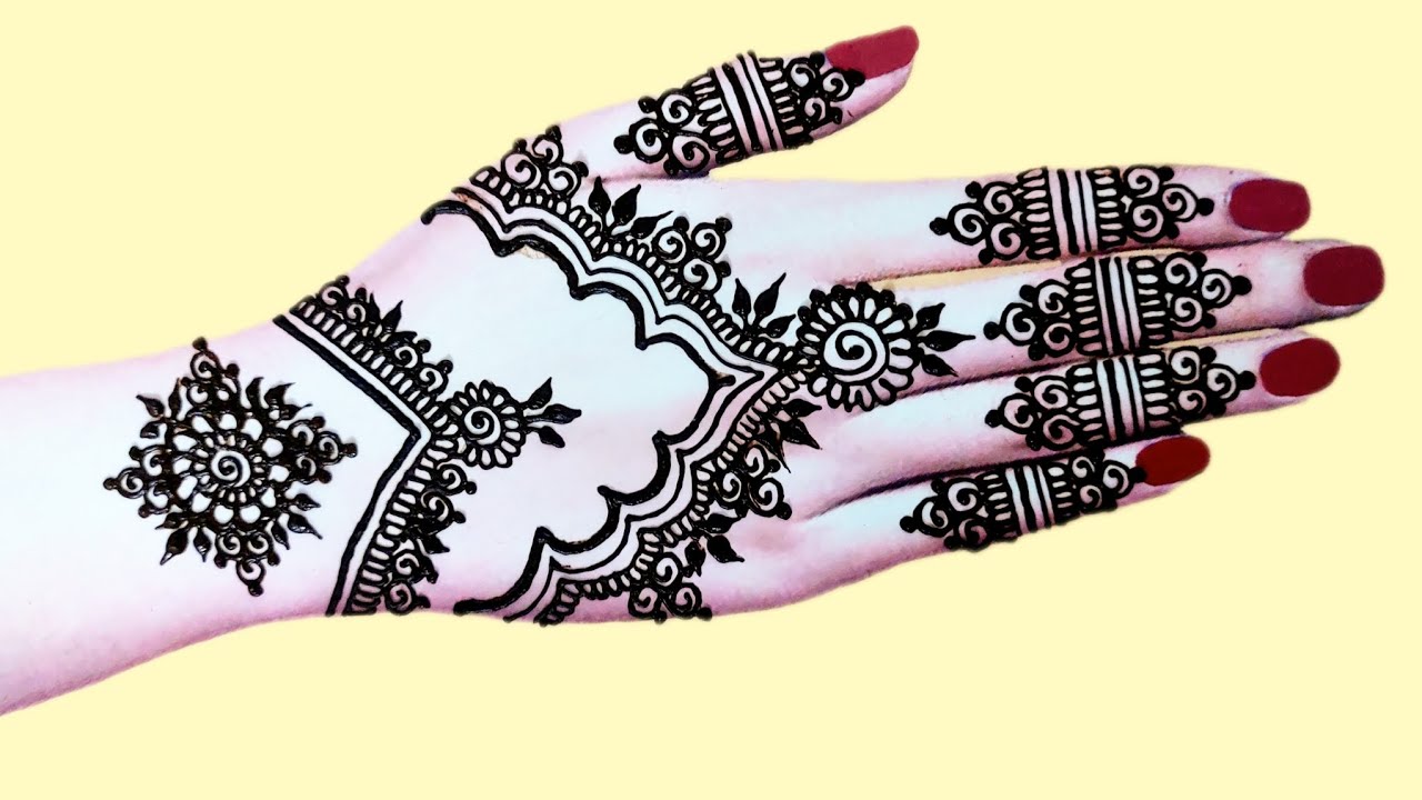 Mehndi design simple back hand / Piche hath ki mehandi ki design ...