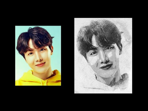 J-Hope BTS potrait with different pencil techniques #jhope #bts #draw # ...