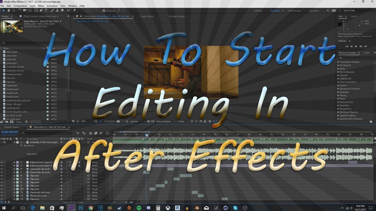 How To Start Editing Montages In Adobe After Effects CC 2017 - YouTube