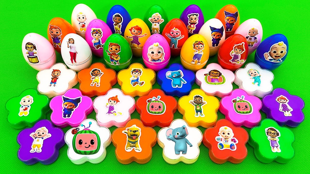 looking cocomelon in flower slime mixed clay colorful - YouTube