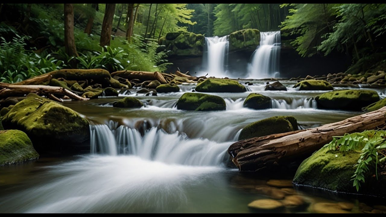 Peaceful Forest Stream & Waterfalls – White Noise for Deep Sleep, Focus ...