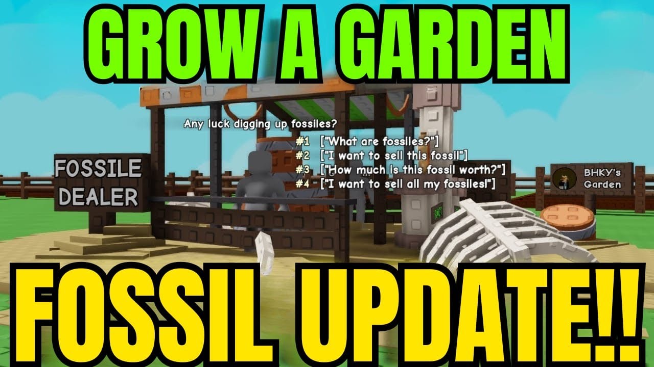 NEW FOSSIL UPDATE COMING TO GROW A GARDEN | ROBLOX GROW A GARDEN - YouTube