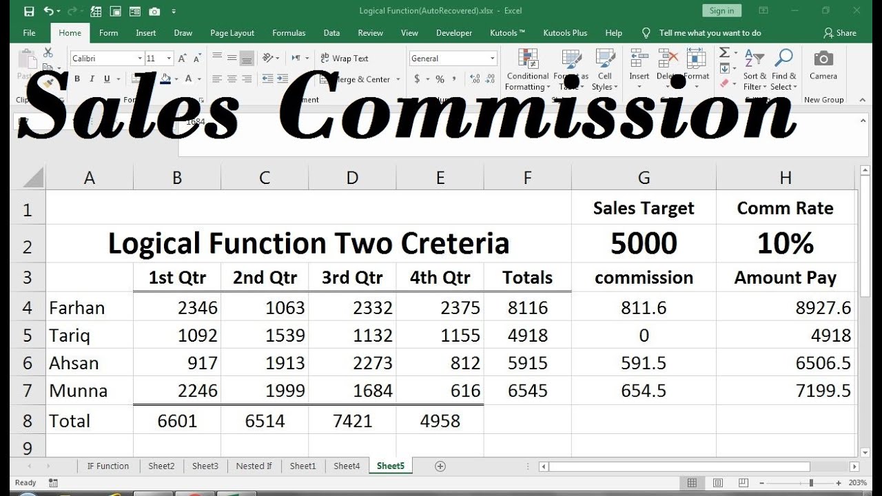 Sales Commission Sheet Template YouTube