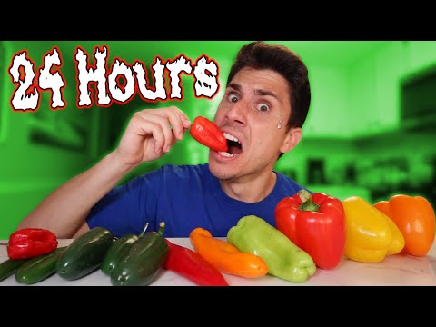 Eating ONLY Hot Peppers For 24 Hours!