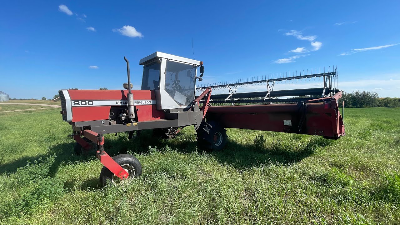 FOR SALE: 1989 Massey Ferguson 200 Swather - YouTube