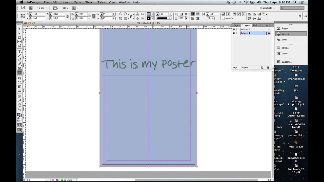 inDesign setting up a poster - YouTube