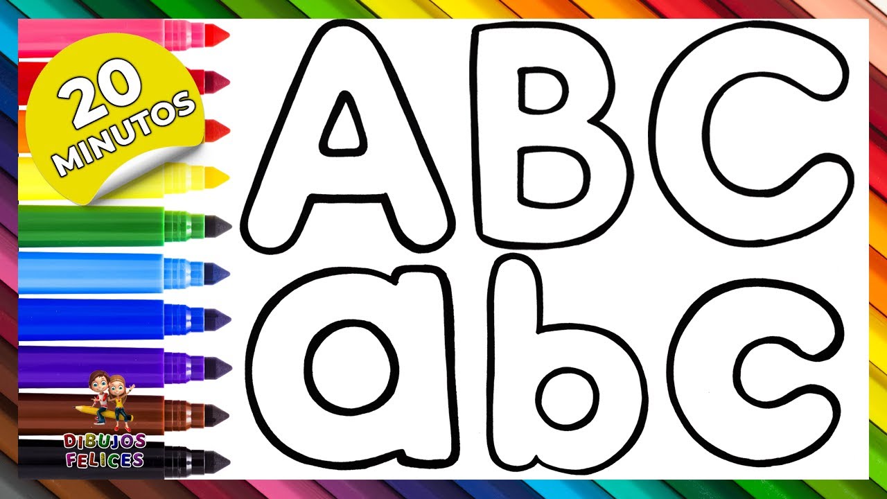 Dibuja Y Colorea El Abecedario 🔠🔡🎨🌈 Aprende Letras y Colores en Español ...