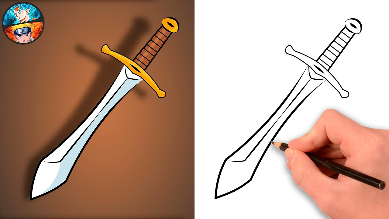 COMO DIBUJAR UNA ESPADA FÁCIL PASO A PASO dibujos - HOW TO DRAW A SWORD ...