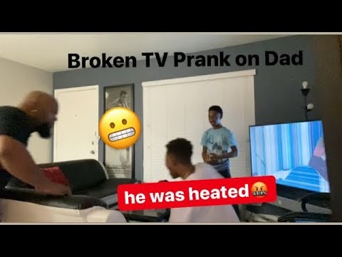 Broken TV Prank on Dad *HE WAS PISSED* - YouTube