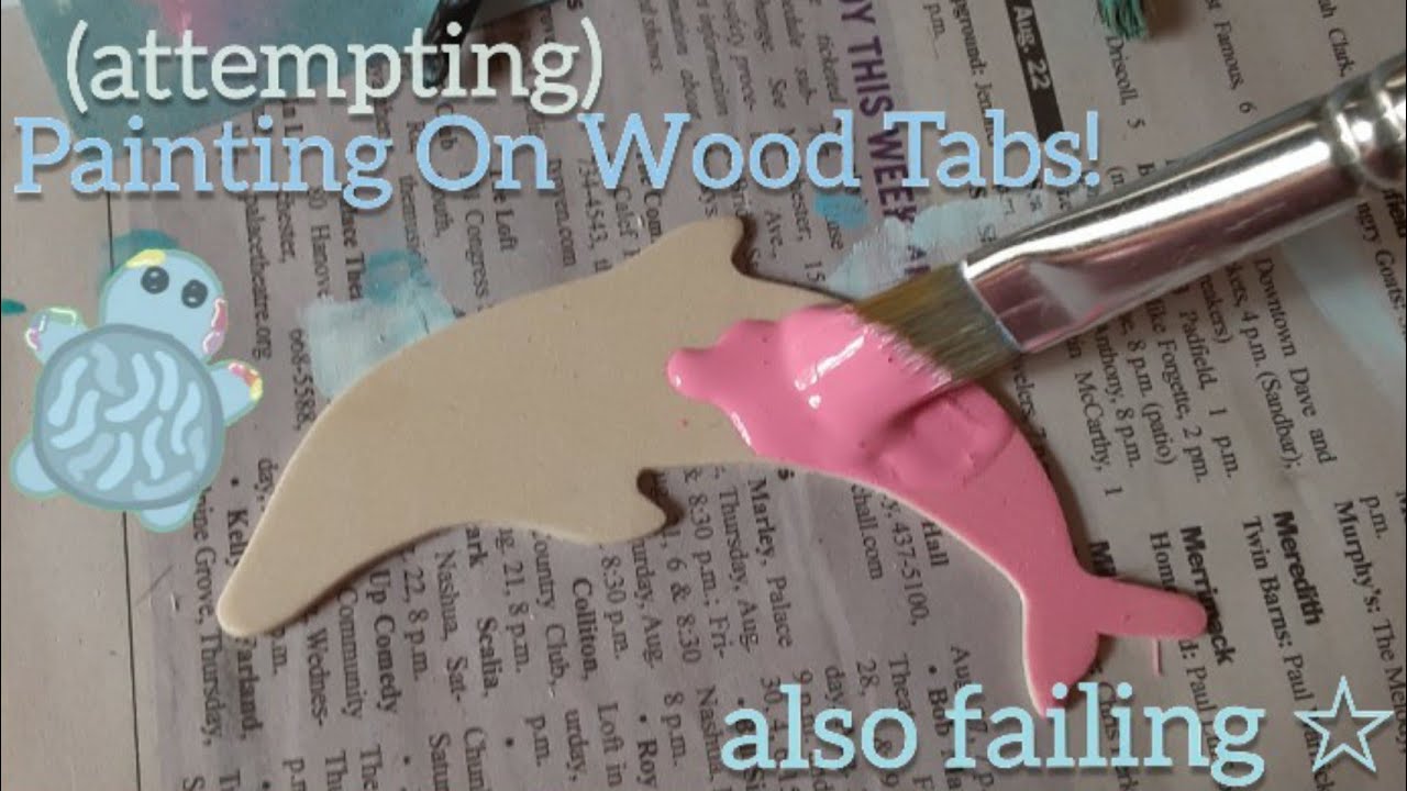 Painting on wooden tab thingys ew || Crafty Turtle - YouTube
