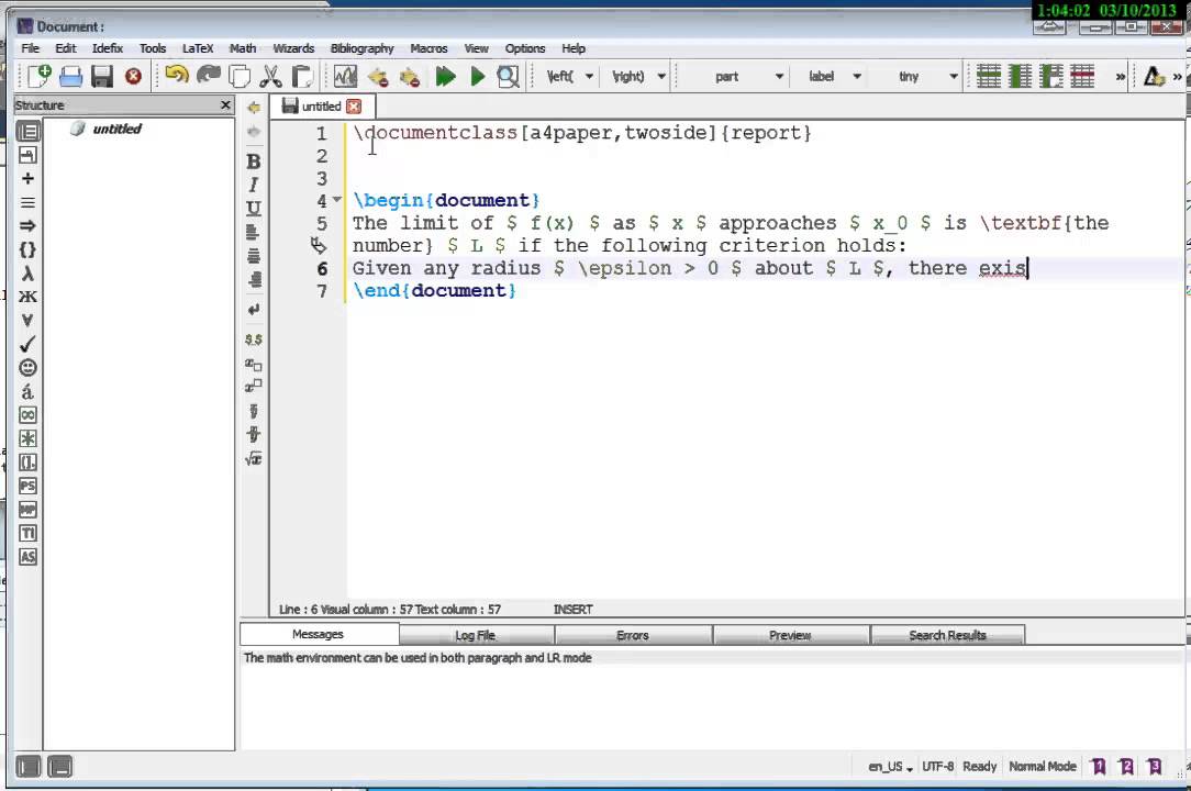 First LaTEX document example using TeXstudio - YouTube