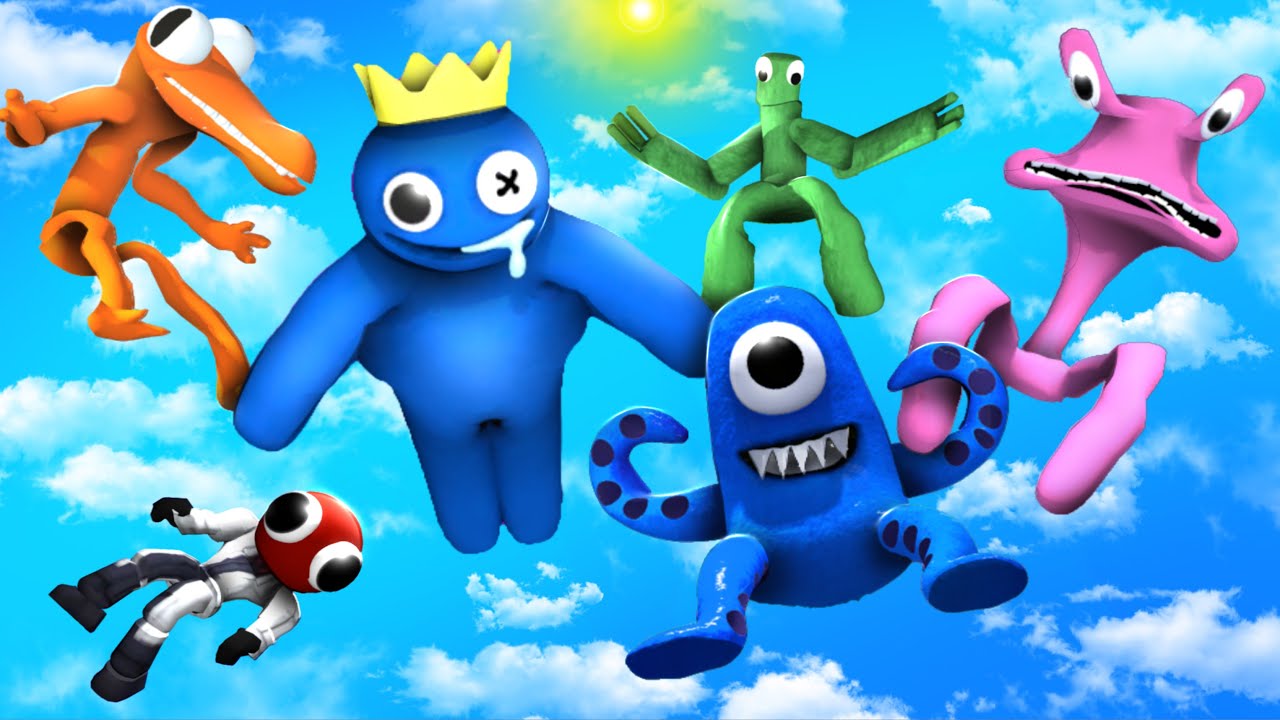 GMOD • Rainbow Friends Impressive Ragdolls • part 5 (Jumps, Ramps ...