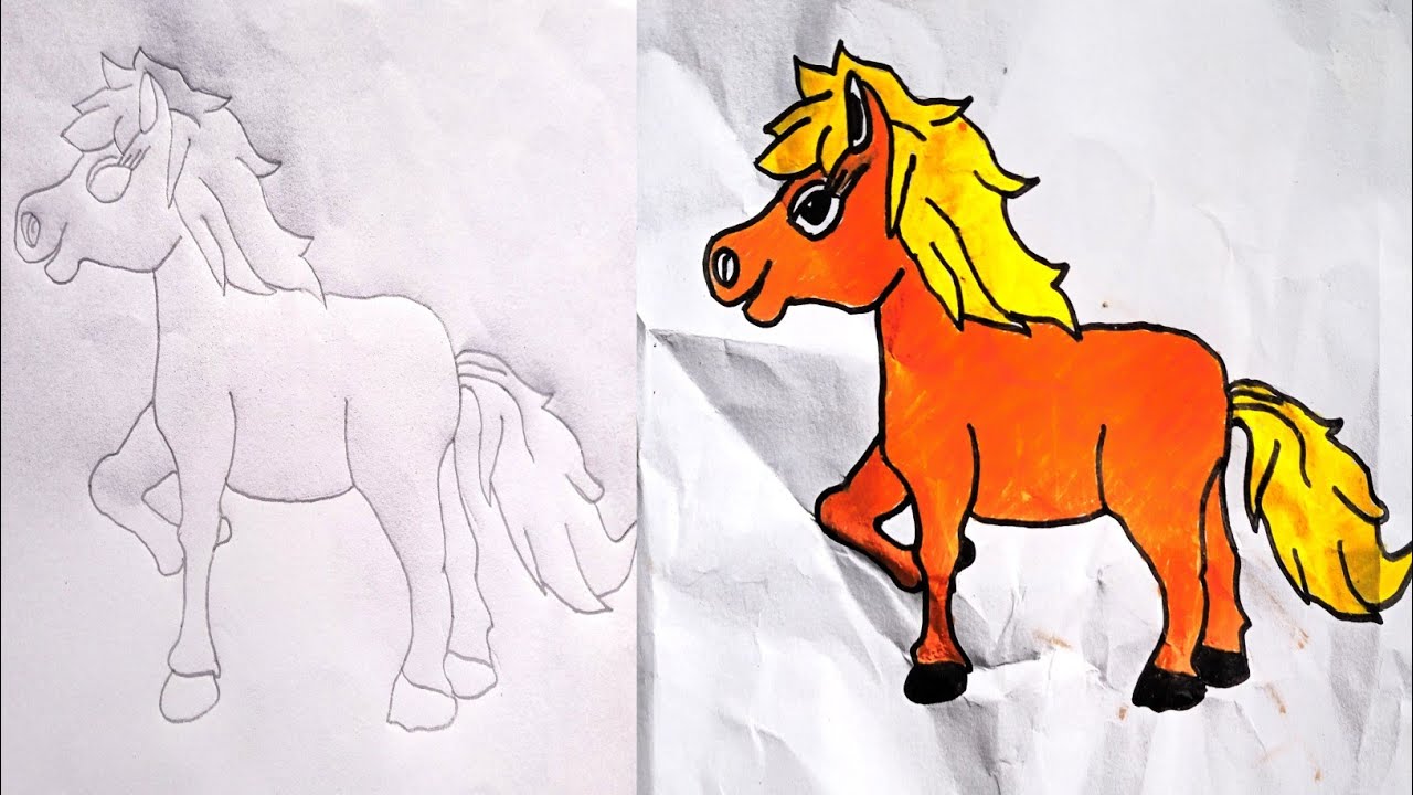 New hors drawing😘By karuan arts - YouTube