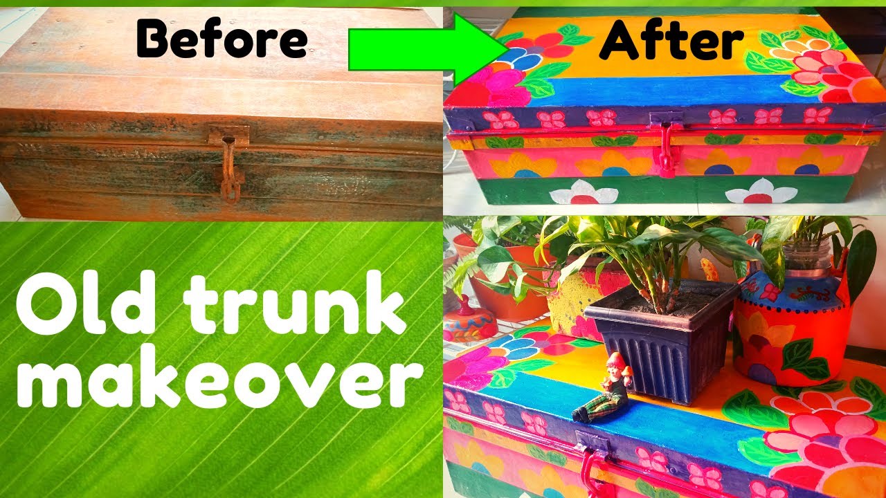 DIY old trunk makeover||Home decor|| - YouTube