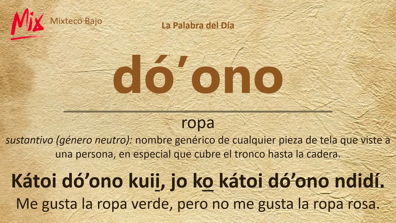 La Palabra del Día: "Ropa" en Mixteco Bajo - YouTube