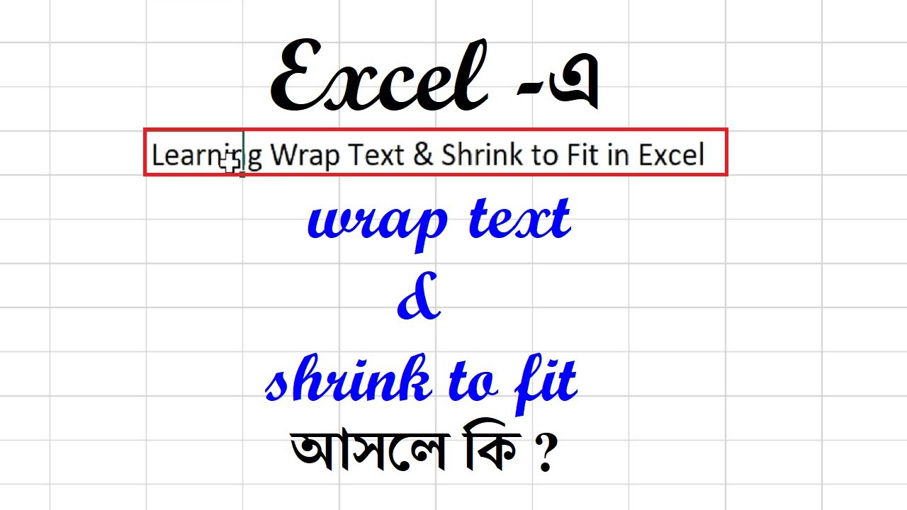 Wrap Text And Shrink To Fit In Excel Excel Tutorial In Bengali 06 Wrap Text And Shrink To Fit In Excel Excel Tutorial In Bengali 06