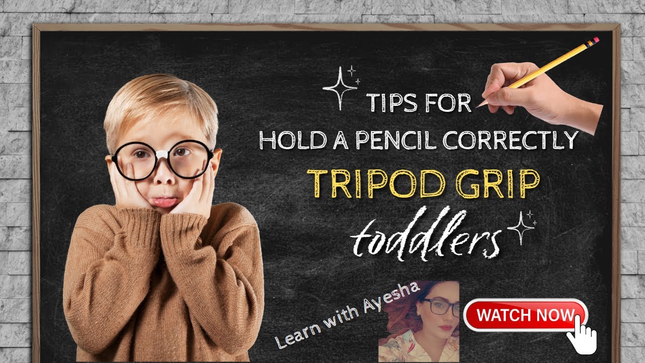 Hold a pencil correctly tripod grip toddlers - YouTube