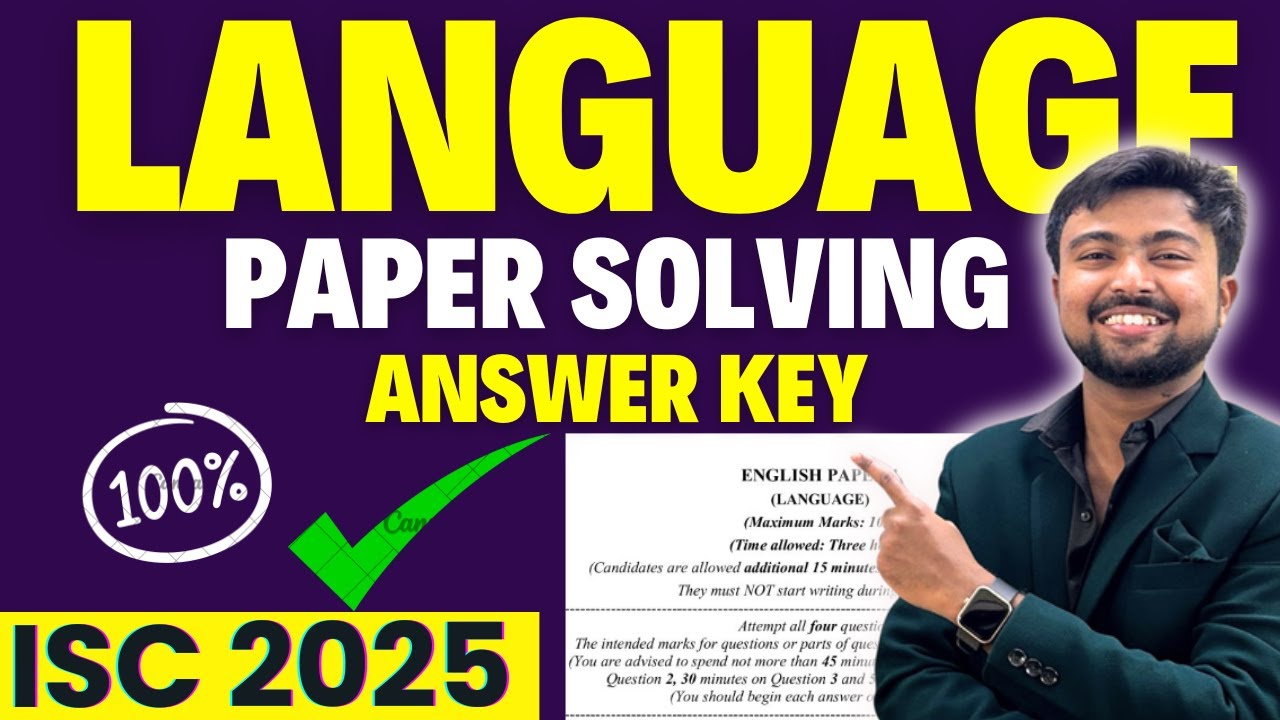 ISC LANGUAGE 2025: PAPER SOLVING 😱ANSWER KEY 😱CISCE OFFICIAL😱Should I ...