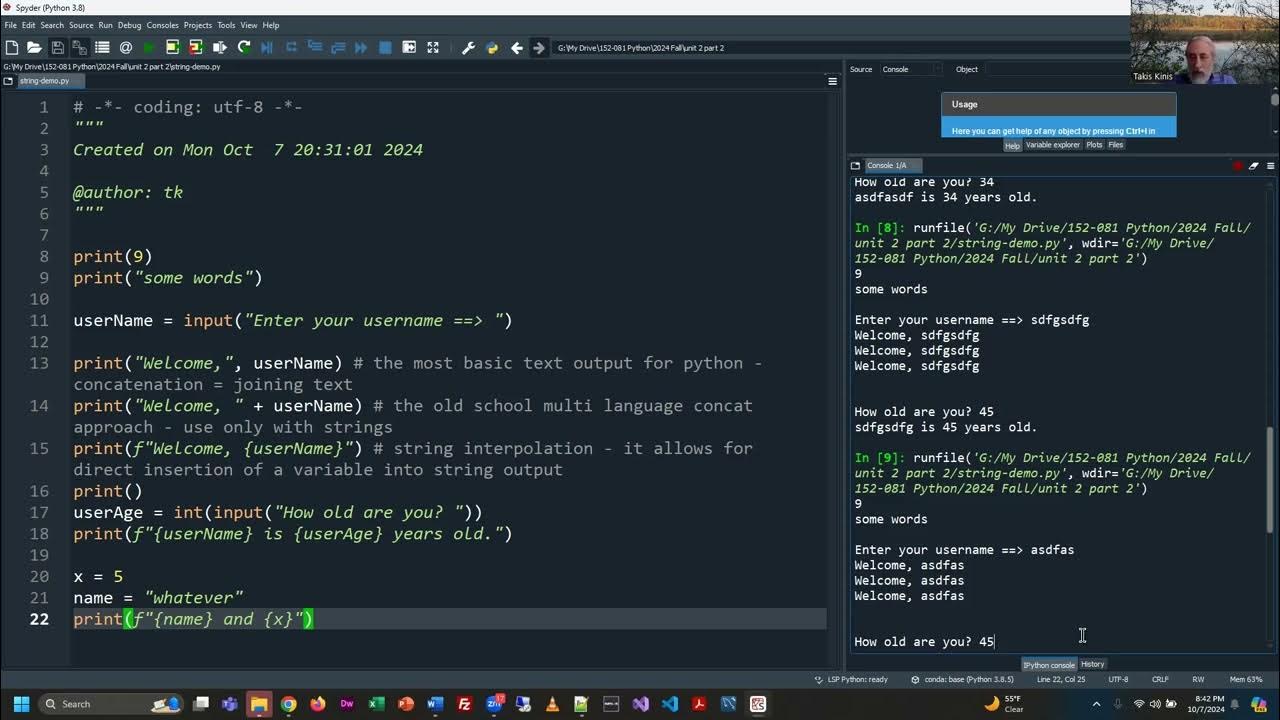 Programming in Python - String Concatenation & Chapter 2 Part 2 ...