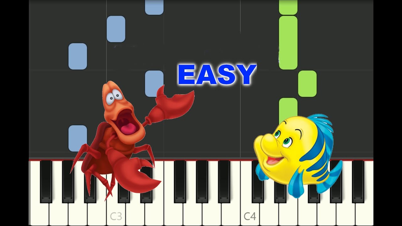 EASY piano tutorial "UNDER THE SEA" from the Disney Little Mermaid ...