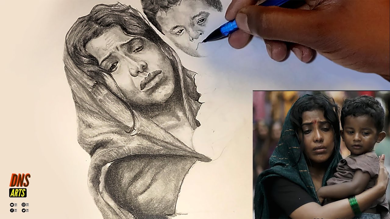 K.G.F Character's Drawing | Series | [Bun Scene] |#1 timelapse drawing ...