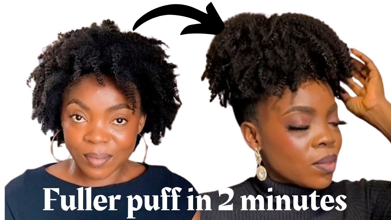 Easy high puff for type 4 hair using human hair extensions from ...