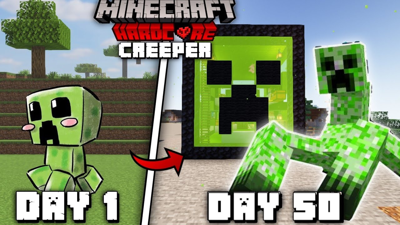CREEPER Bnkar Survive kiya 100 Days Minecraft Hardcore Mene - YouTube