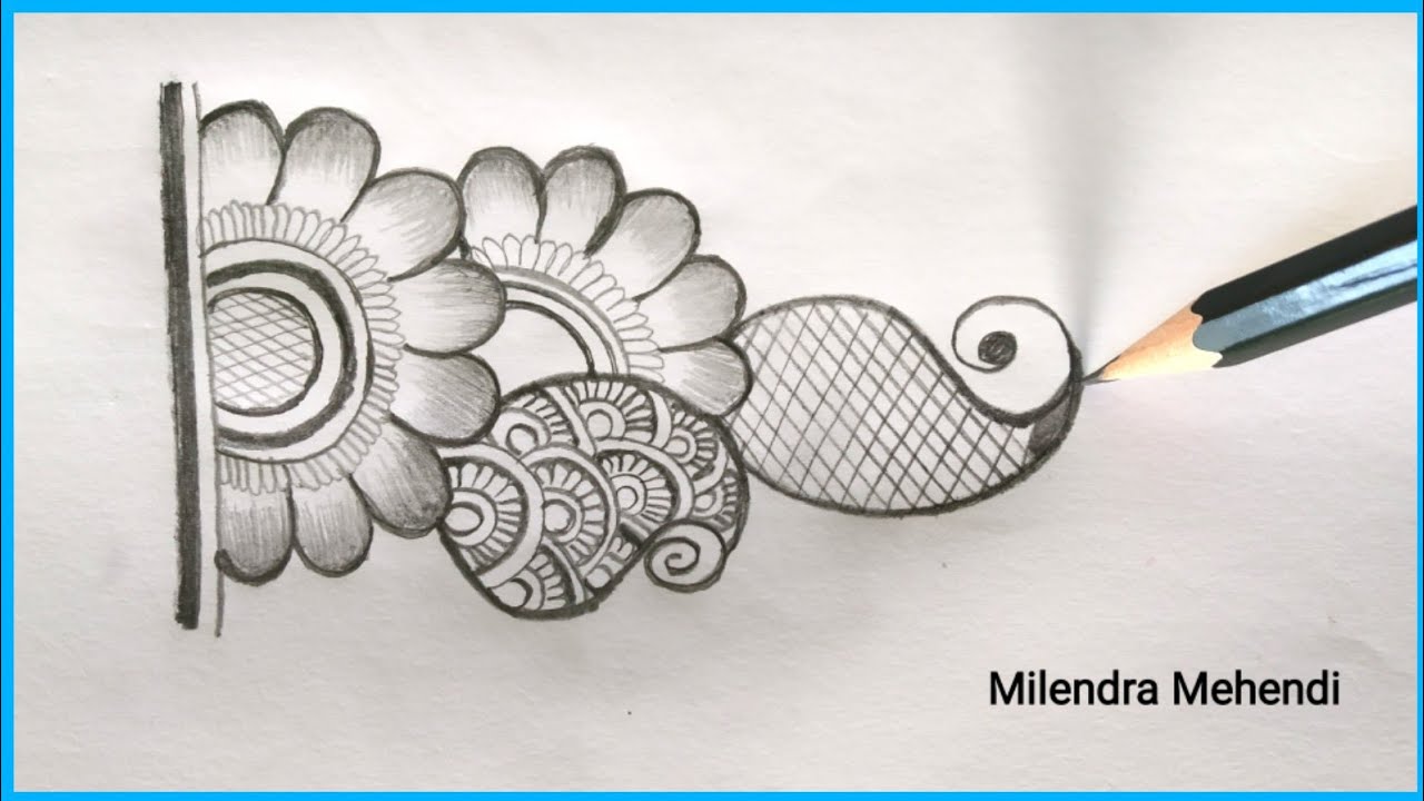 New Beautiful Mehandi Design For Hands | Pencil Shading Mehandi Design ...