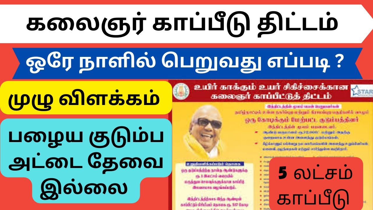 Kalaignar kaapidu thittam card online |How to apply cm health insurance ...