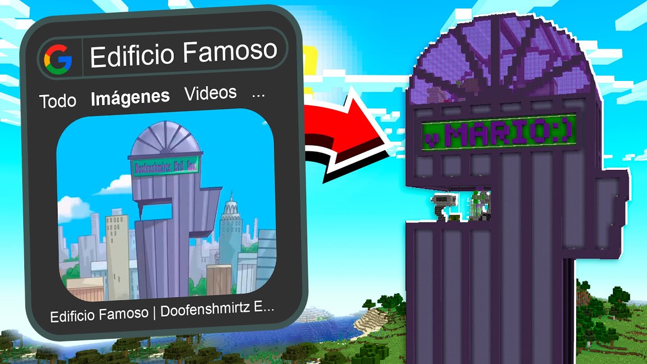 CONSTRUYO lo que BUSCO en GOOGLE en MINECRAFT 🔎 - YouTube