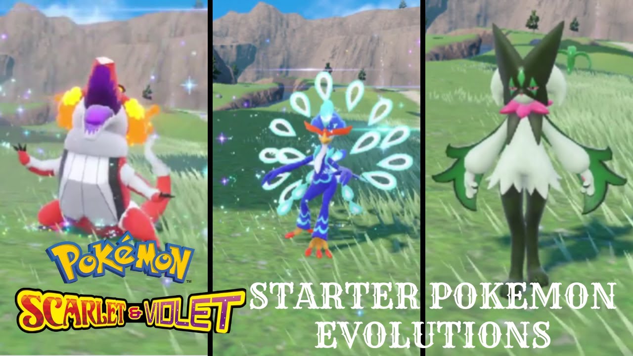 ALL STARTER EVOLUTIONS | Pokemon Scarlet & Violet | - YouTube