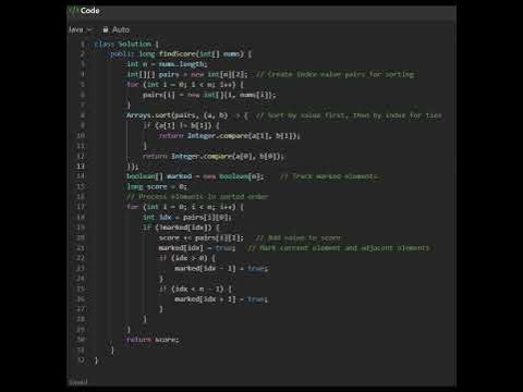 2593 Find Score of an Array After Marking All Elements - YouTube