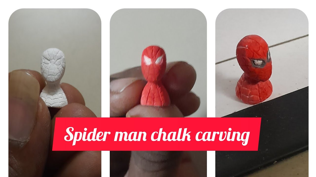 spider man chalk carving 🕷/_@myimaginetamil / carving magic 🎩 ️ 👌 ...