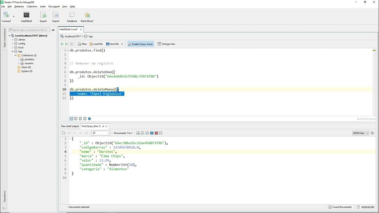 Aula 12 Curso de MongoDB - Removendo Registros - YouTube