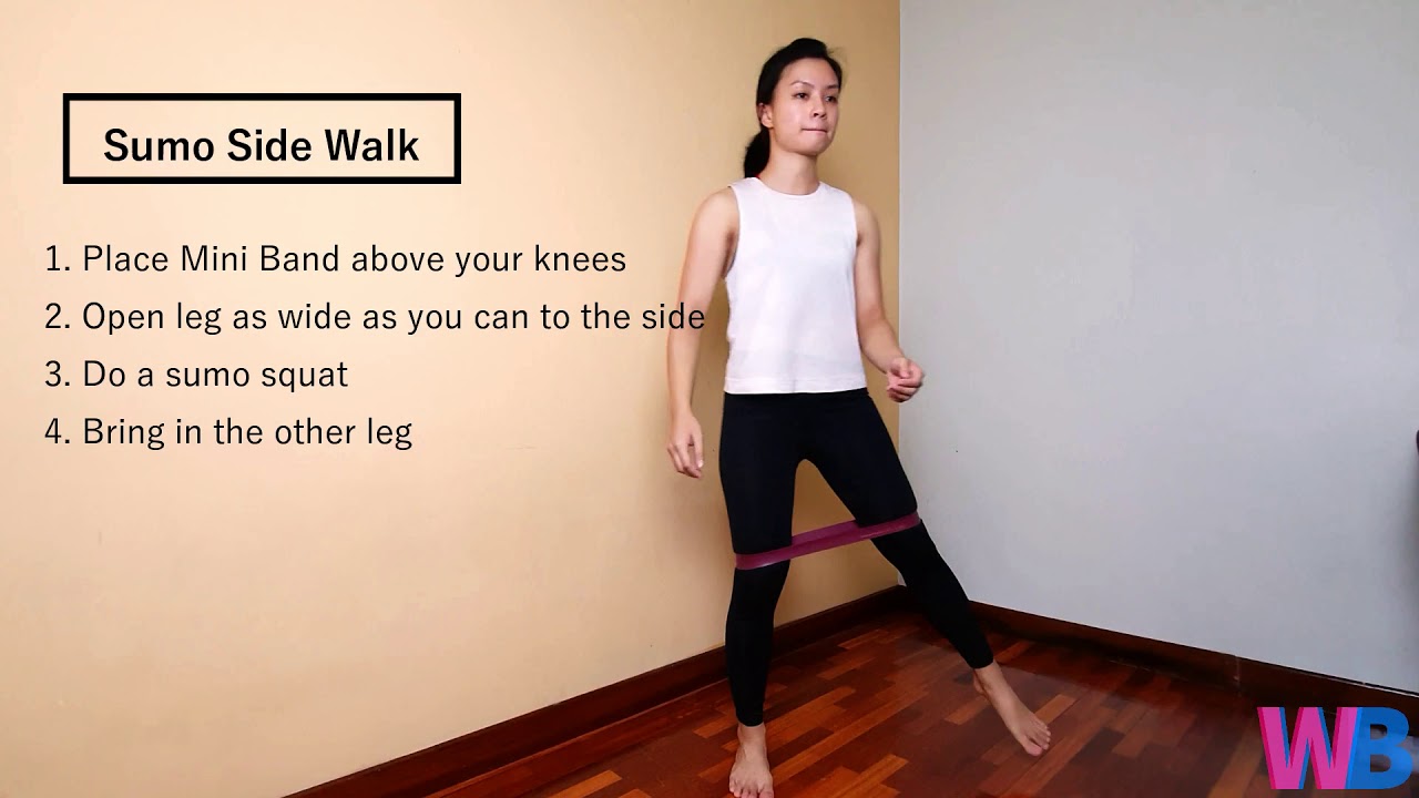 Lower Body Exercise - Sumo Side Walk with Mini Band - YouTube