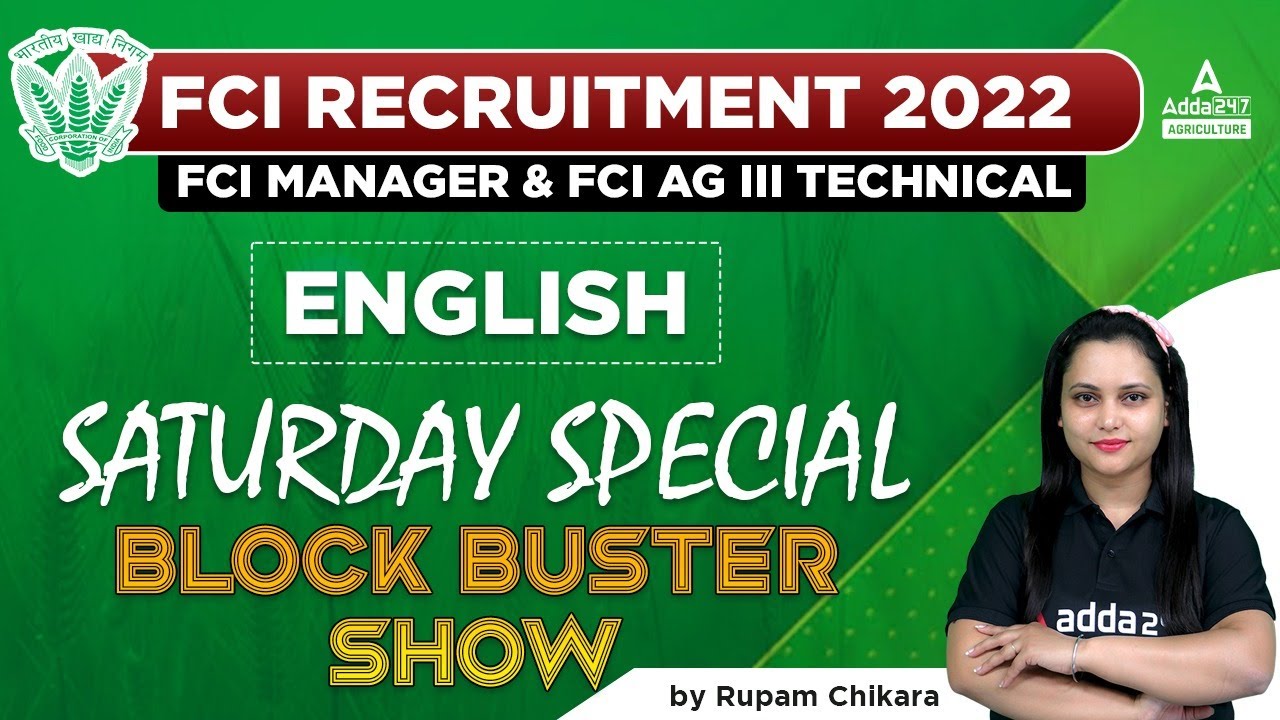 FCI Manager & FCI AG 3 Technical | English by Rupam | SATURDAY SPECIAL | BLOCK BUSTER SHOW - YouTube